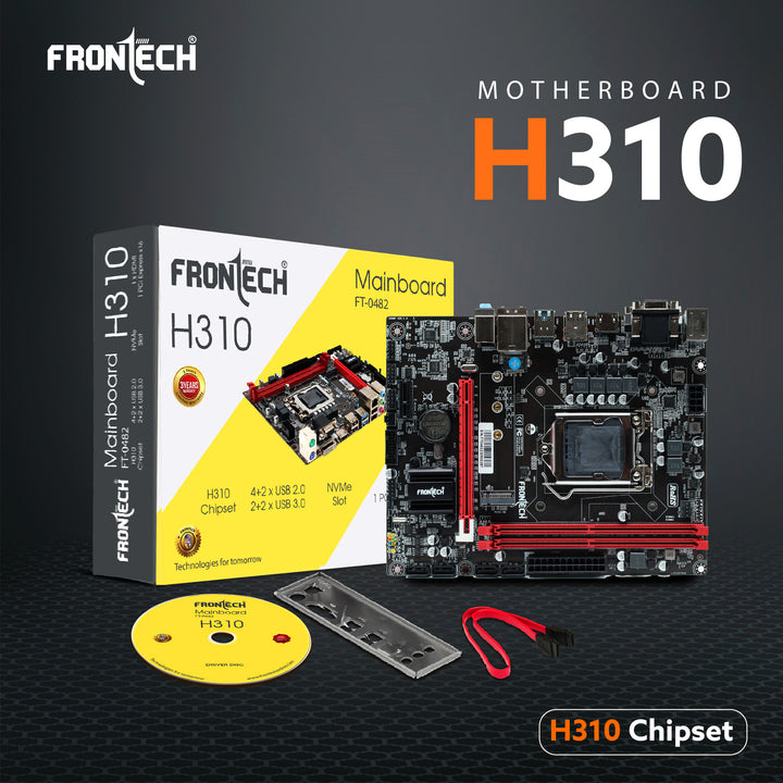 H310 Motherboard | LGA 1151, Supports 8th & 9th Gen CPUs, 2xUSB 3.0, 4 ...