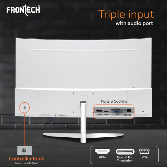 Frontech 24'' Ultima Series Curved LED Monitor | 100Hz, 1920x1080 | 18 ...