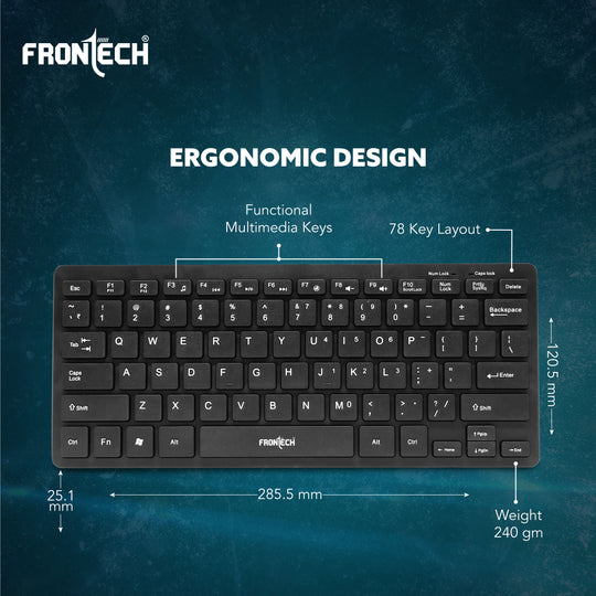 Wired Mini Keyboard (KB-0041) – Frontech Online